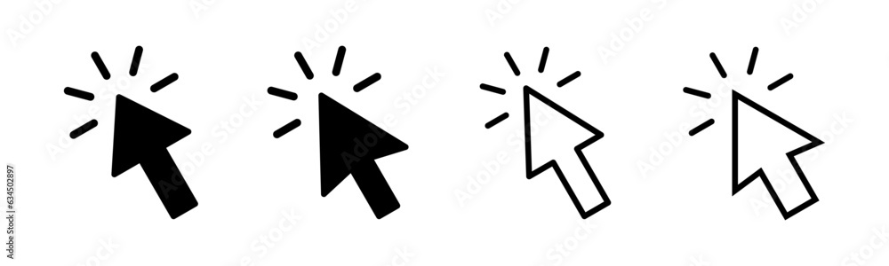 Click icon set illustration. pointer arrow sign and symbol. cursor icon ...