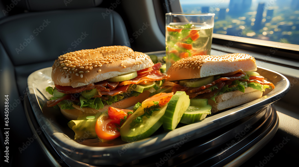 light sandwiches on board the aircraft, breakfast or dinner during the ...