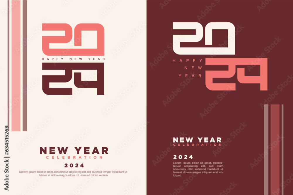 Modern unique number 2024 vector design. Premium vector design for ...