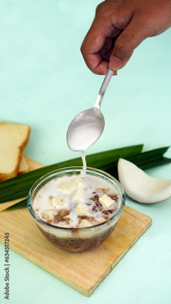 Madura green bean porridge is indonesian street food made from green ...