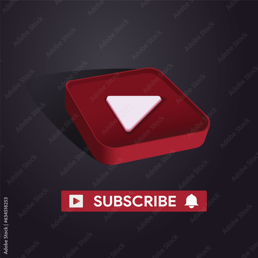 YouTube Logo With Subscribe Button Stock Vector | Adobe Stock