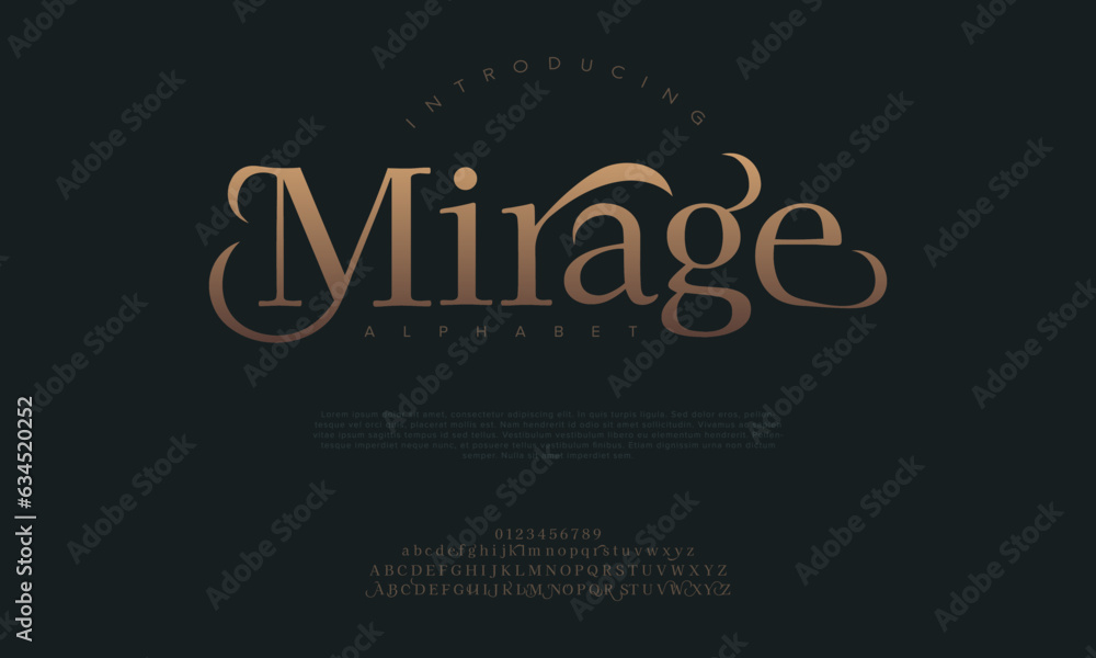 Mirage premium luxury elegant alphabet letters and numbers. Elegant ...