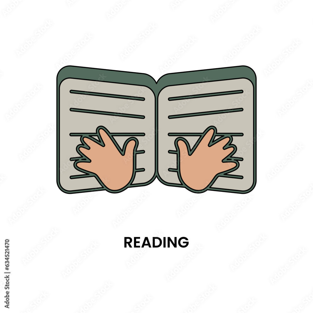 Reading icon in lineal color style. Design element of International ...
