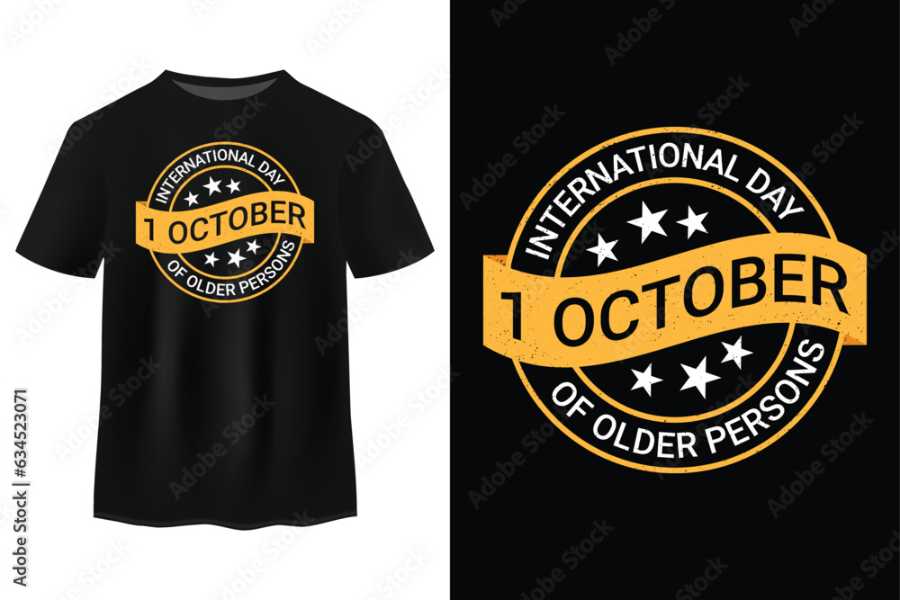 International Day of Older Persons T Shirt Design, Ribber Stamp Design ...