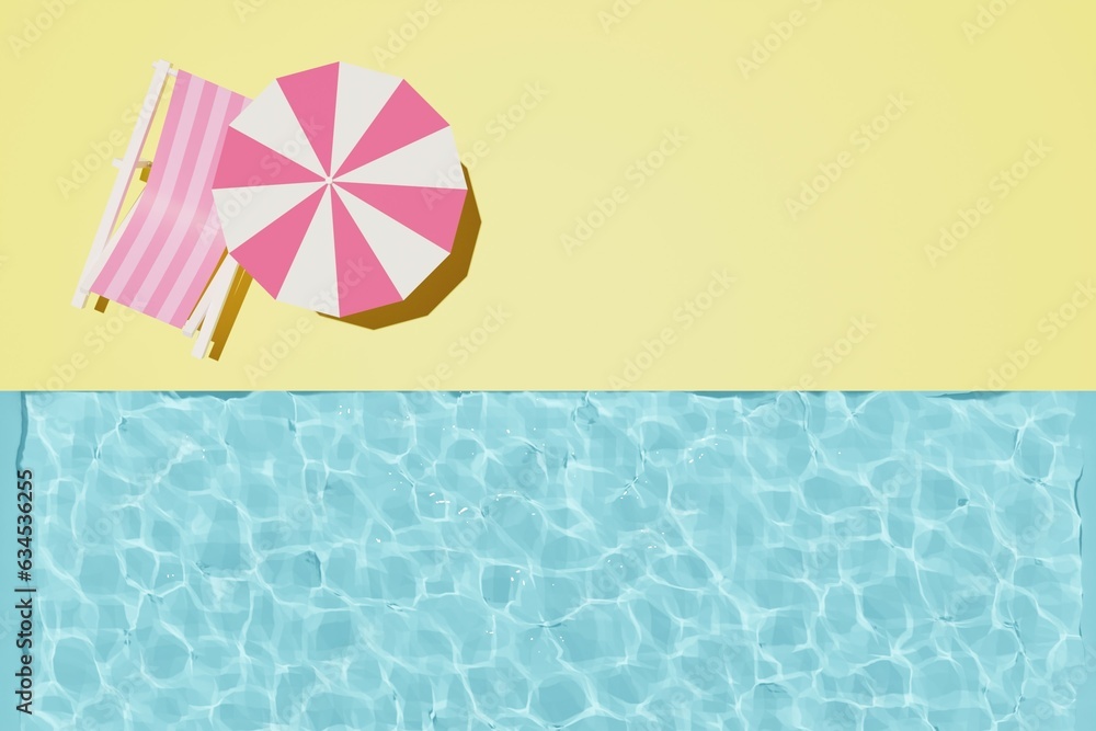 summer pool party, podium, abstract, 3D model Stock Illustration ...
