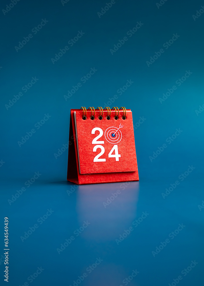 Happy new year 2024 vertical background. 2024 numbers year with target ...