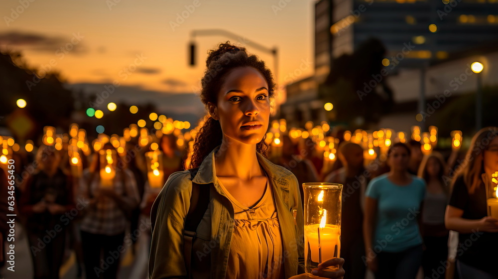 clean energy advocacy rally, with people holding signs and banners ...