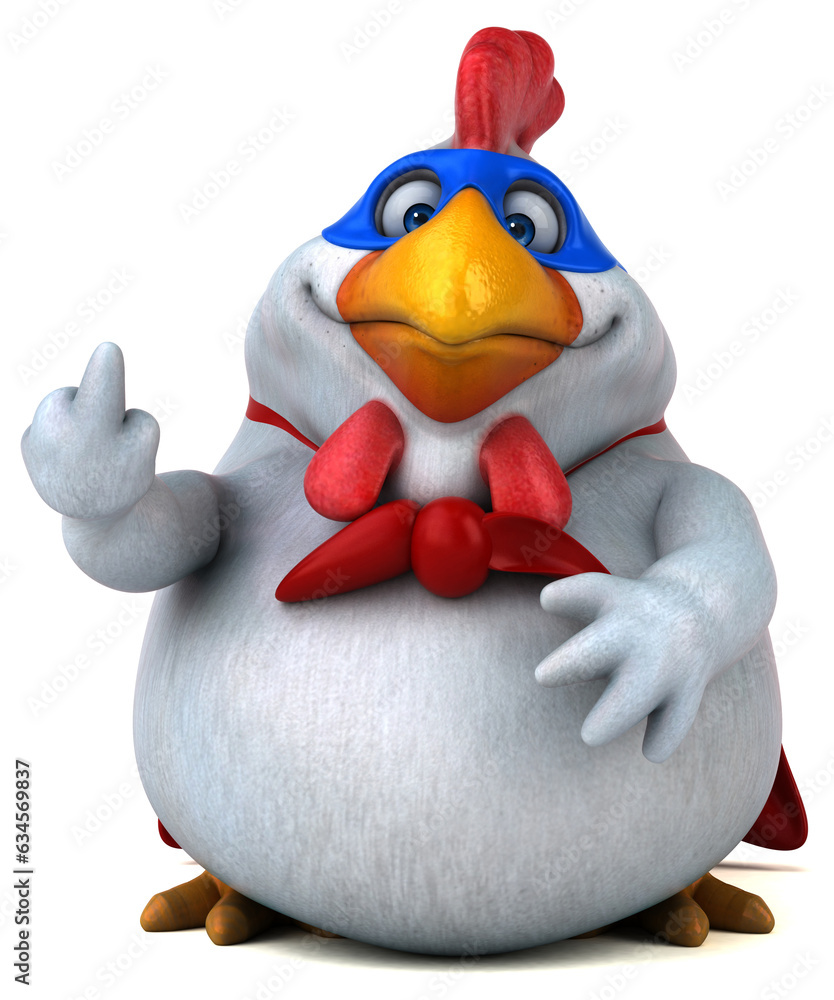 Fun 3D cartoon illustration of a chicken superhero Stock Illustration ...
