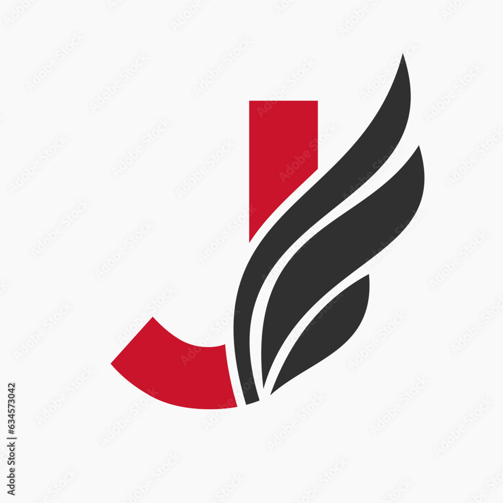 Letter J Wing Logo Design For Freight and Transportation Symbol. Wing ...