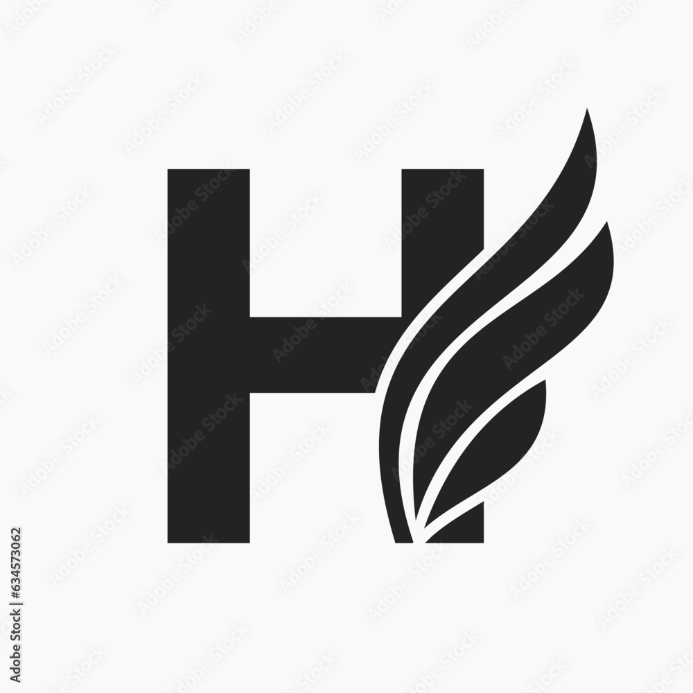 Letter H Wing Logo Design For Freight and Transportation Symbol. Wing ...