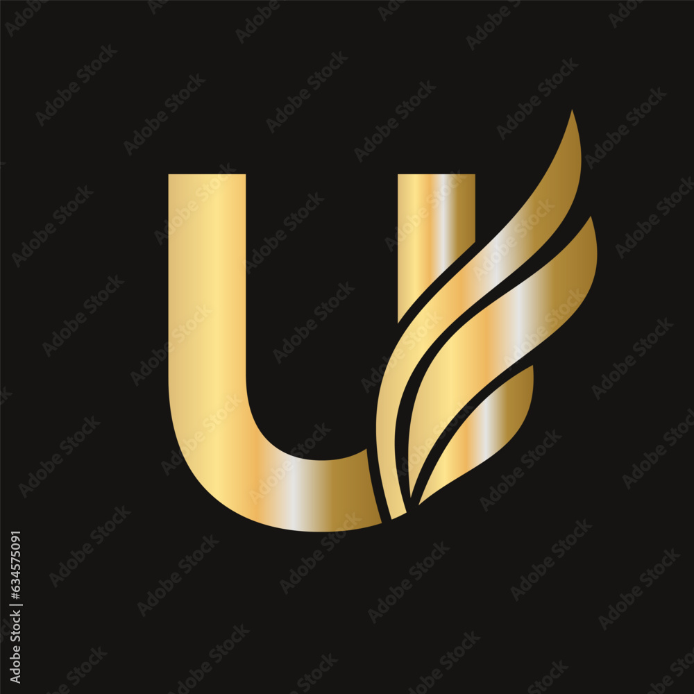 Letter U Wing Logo Design For Freight and Transportation Symbol. Wing ...