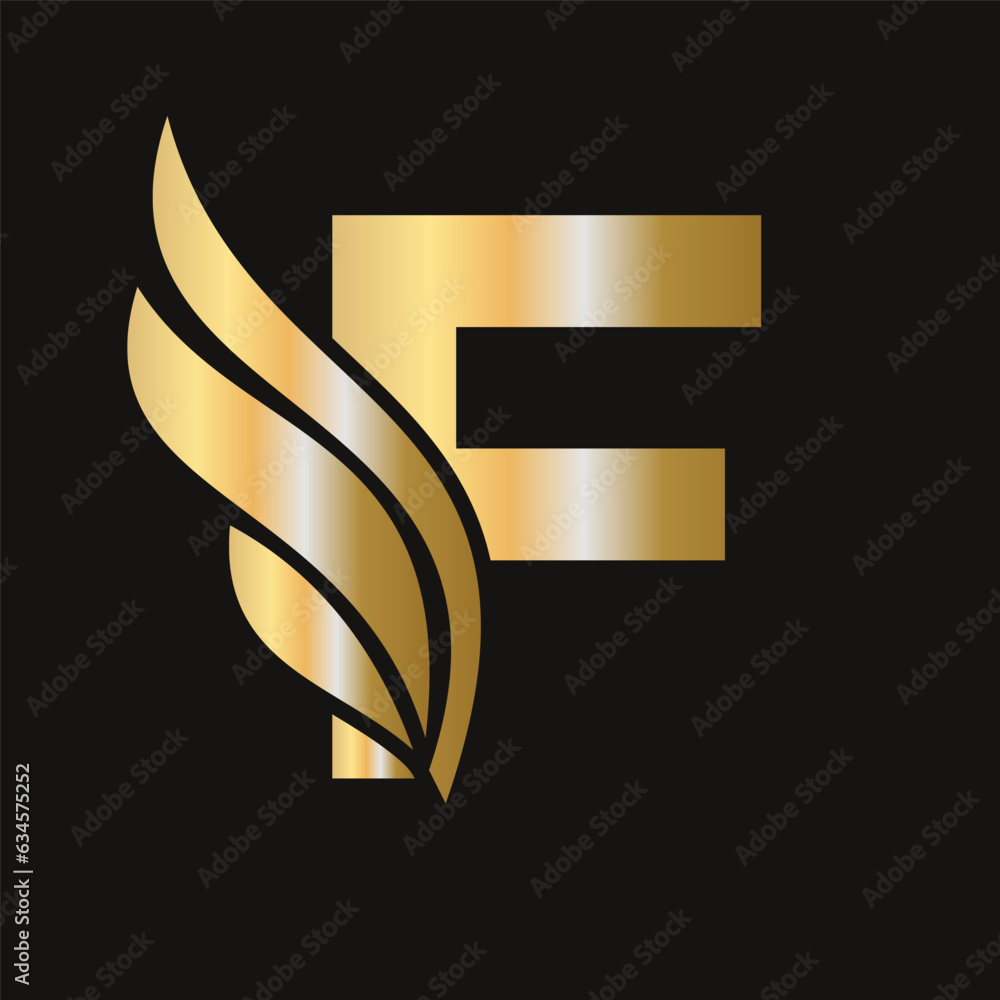 Letter F Wing Logo Design For Freight and Transportation Symbol. Wing ...