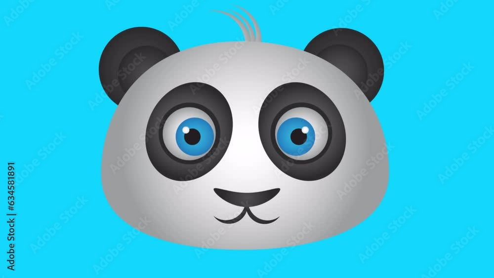 Cute Panda simple animation in 4k - Alpha Channel. Animation of cute ...