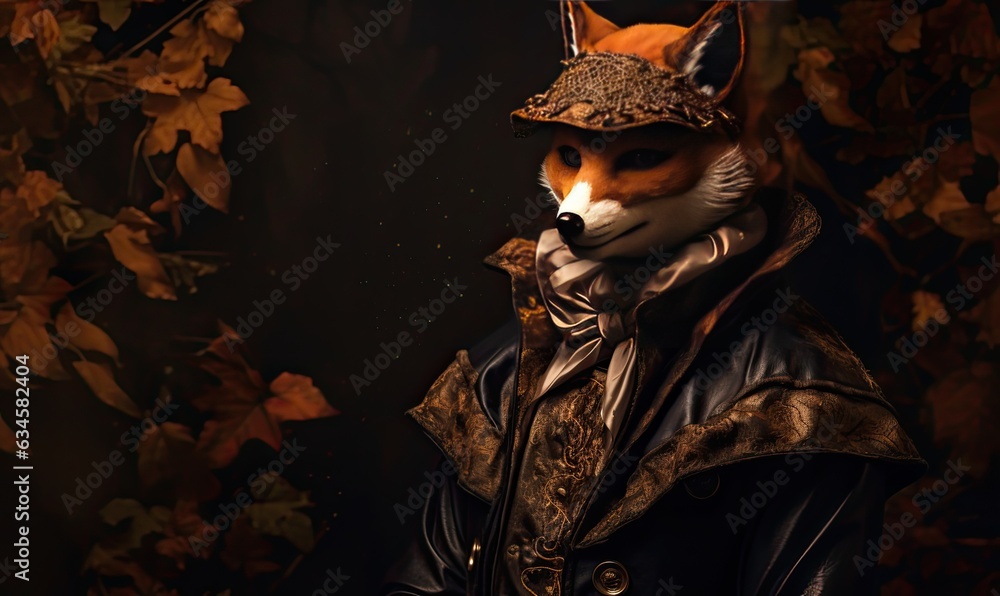In the portrait, the trickster in the fox mask wears a mischievous grin ...