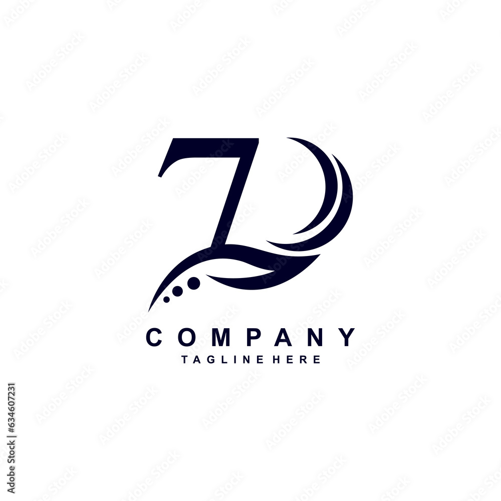 luxury black number 7 logo design with leaves, pretty swoosh feathers ...