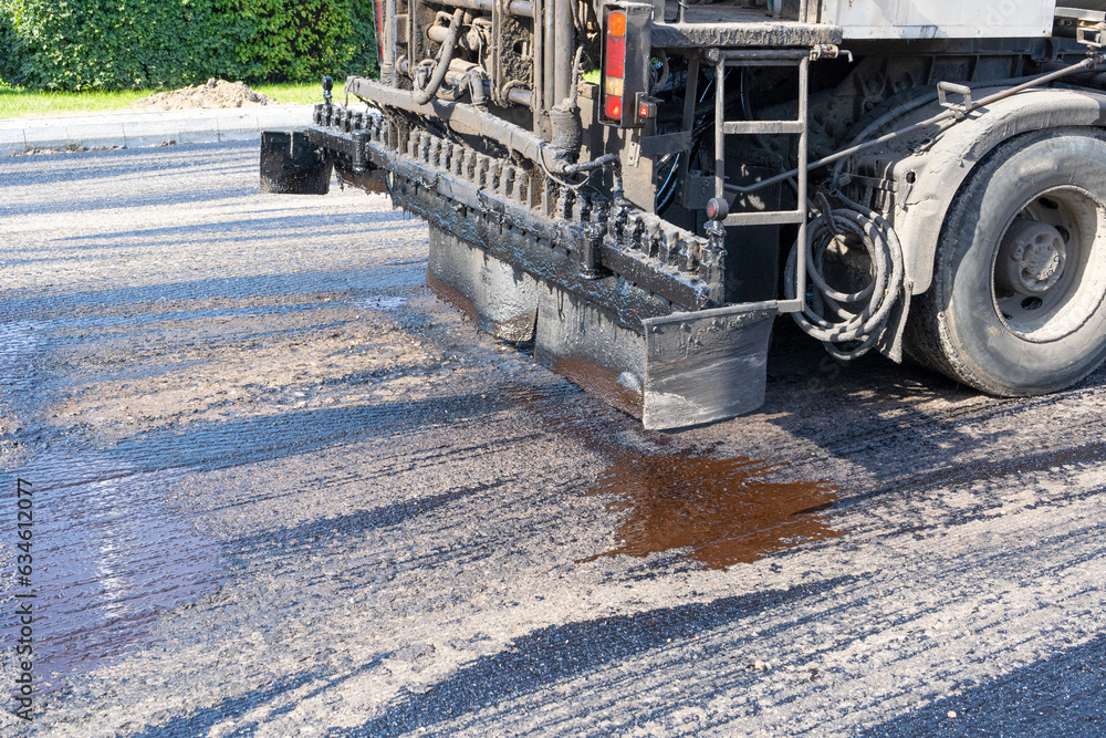 Laying Asphalt, Road Repair, Street Under Construction, new tar asphalt ...