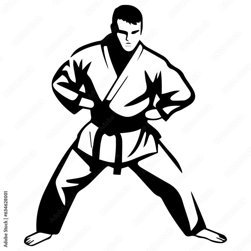 Sketch judoist, judoka athlete duel, fight, judo, pack of sport figure ...