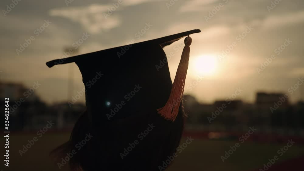Rear view of Graduation Congratulations student ceremony on the day of ...