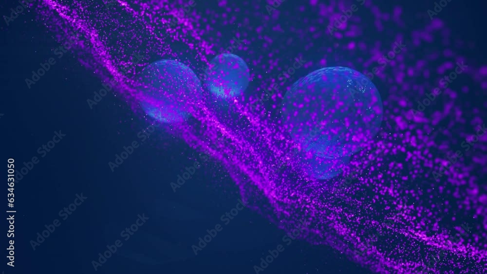Animation of dynamic wave pattern over multiplying human body cells ...
