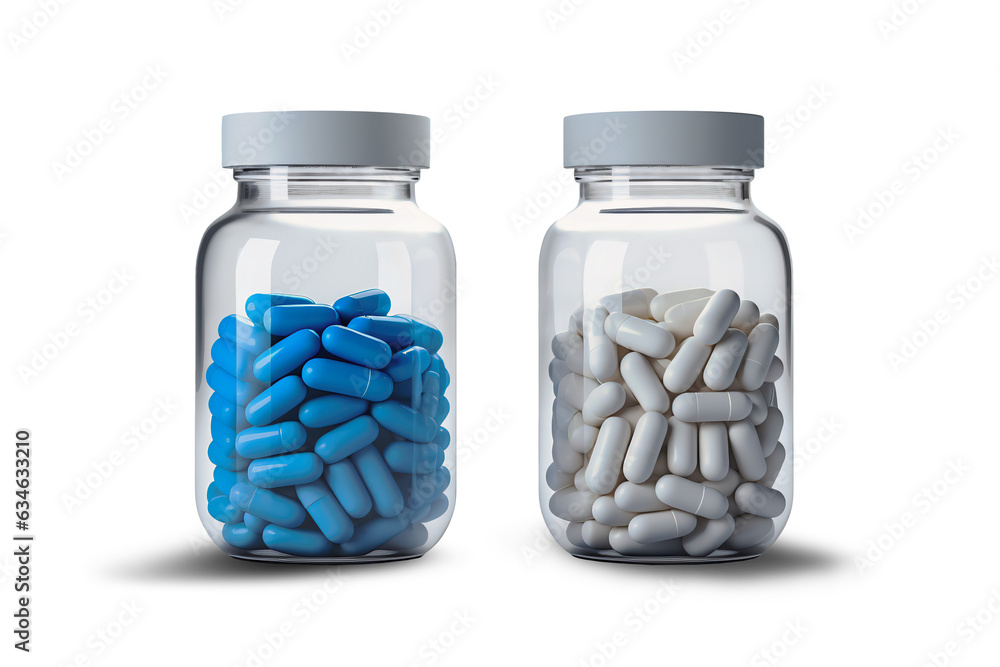 Plastic jar with capsules or tablets. drug drug. jar mockup. Pills ...