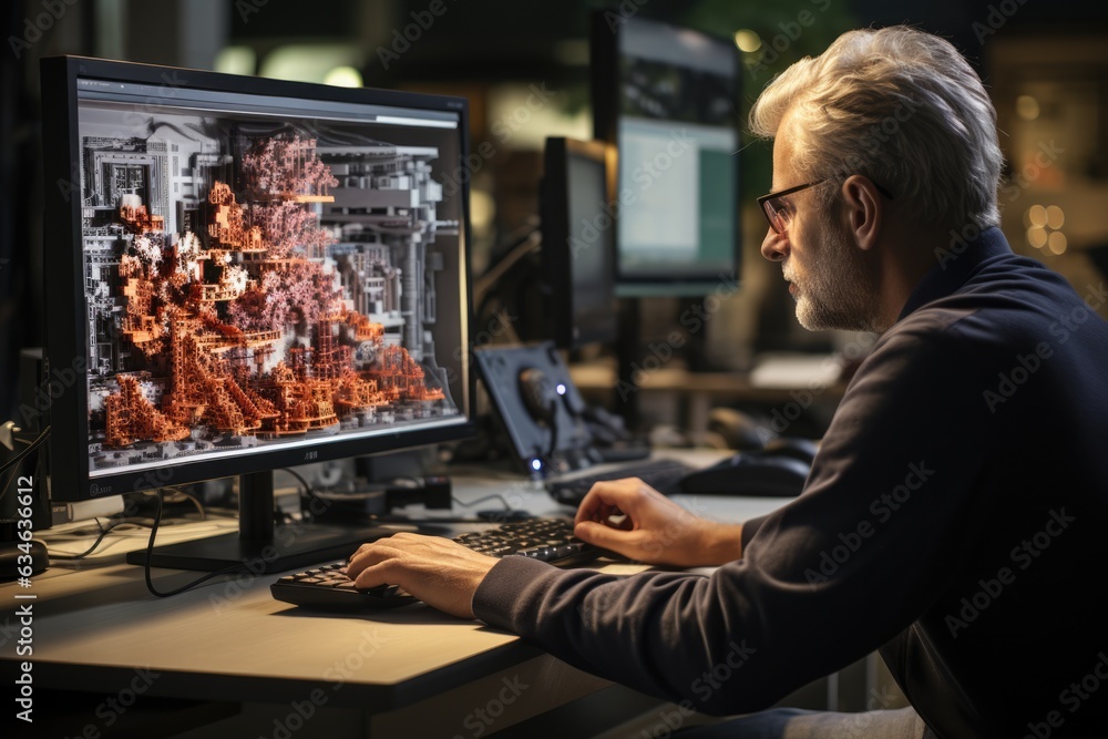 Person using 3D modeling software to design a product - stock ...