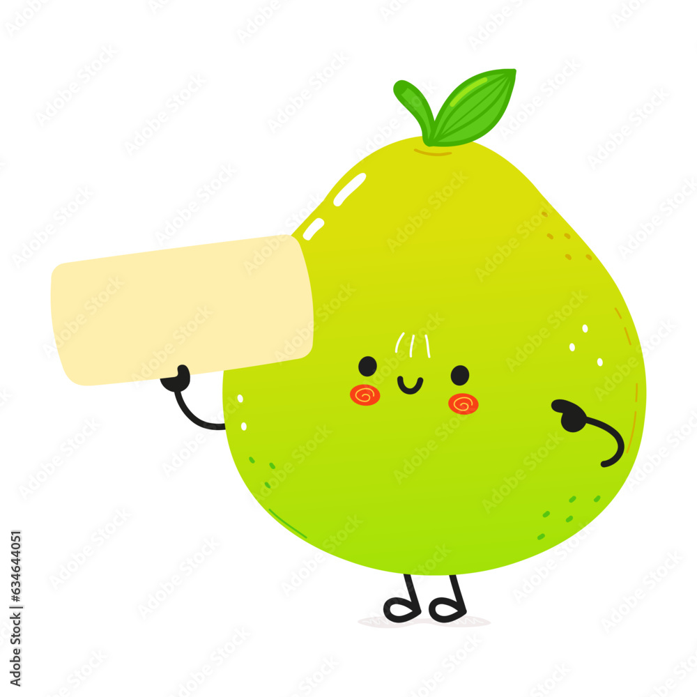 Pomelo poster character. Vector hand drawn cartoon kawaii character ...