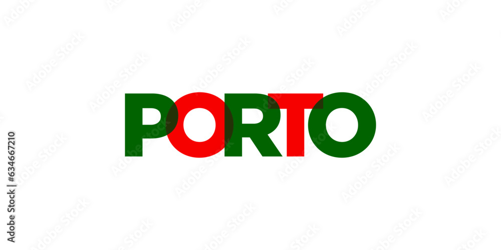 Porto in the Portugal emblem. The design features a geometric style ...
