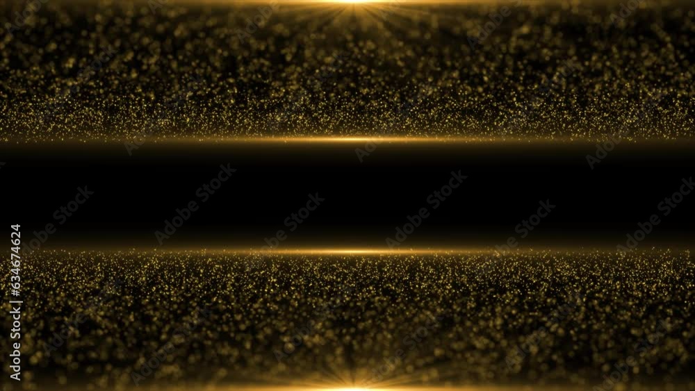 Stage light golden glitter lights particle Elegant golden glowing ...