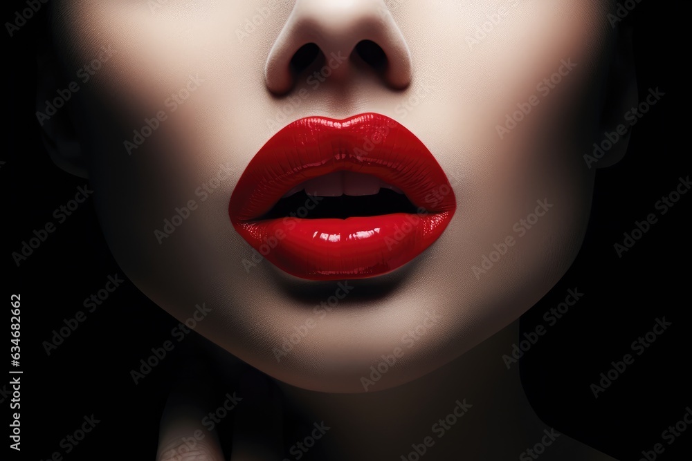 Flawless Red Lips. A fictional character created by Generated AI Stock ...