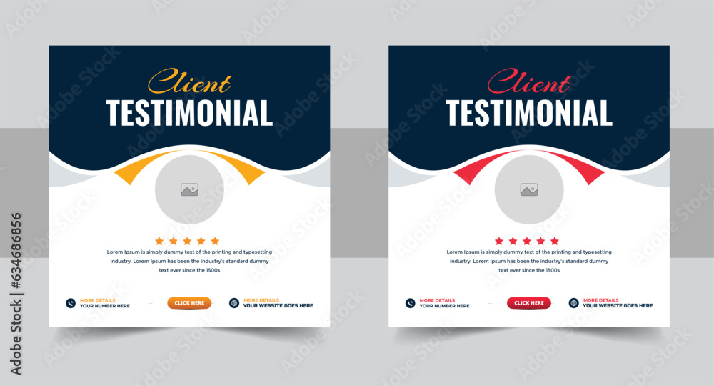 Client testimonials or customer feedback social media post web banner ...