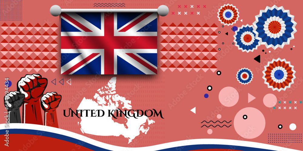 united kingdom banner for national day with abstract modern design ...