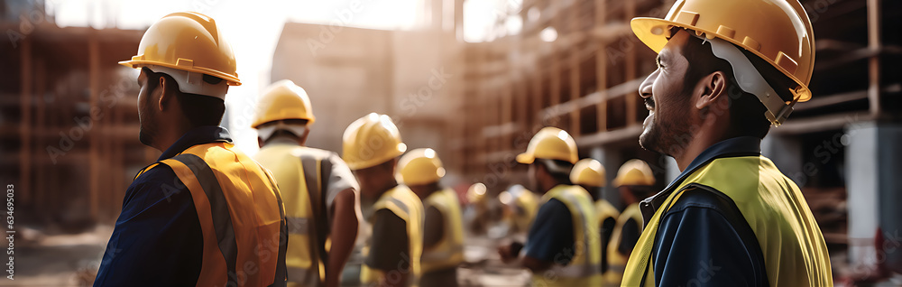 Side view, Portrait of architect civil and engineering builder holding ...