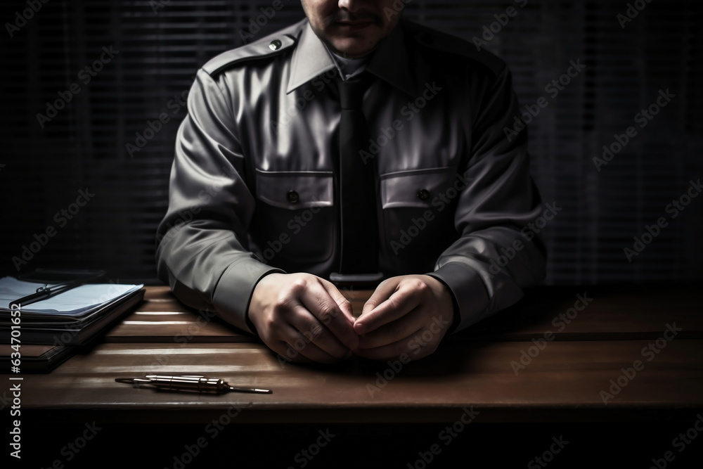 A prison guard guards prisoners in the cells of a maximum security ...