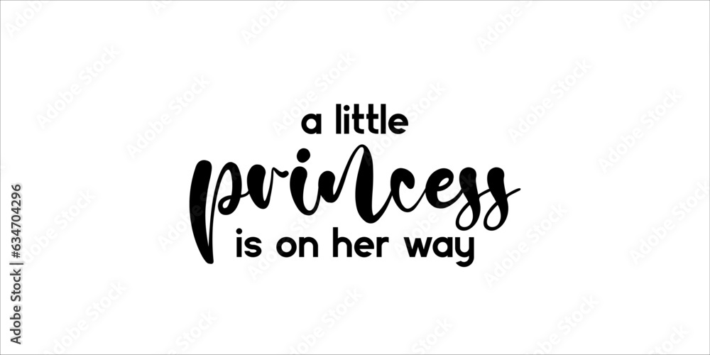 A little princess is on her way - card template with black and white ...