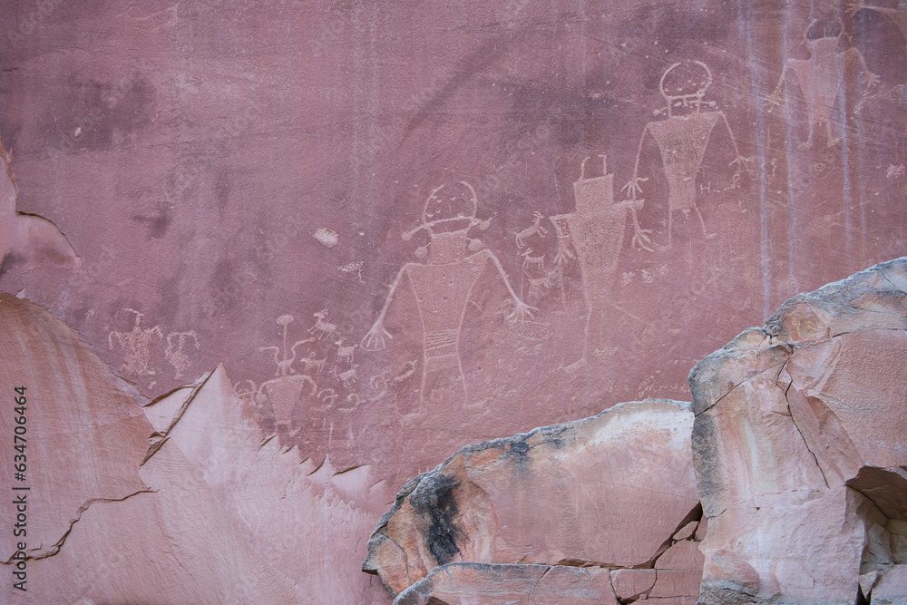 Torrey, Utah, United States – A detailed view of the Fremont ...