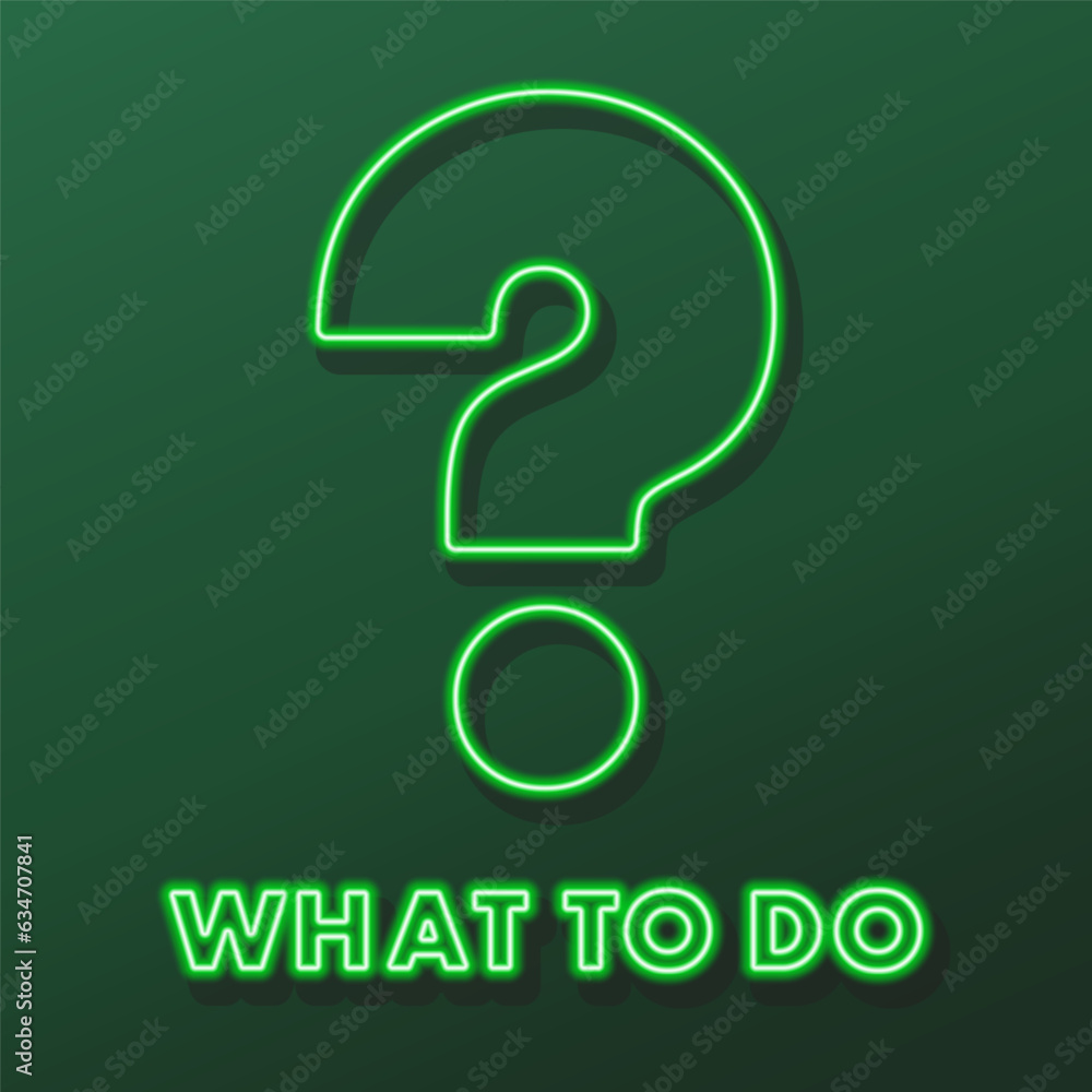 question mark neon sign, modern glowing banner design, colorful modern ...