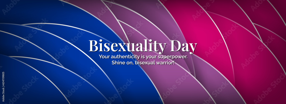 Bisexuality Day. Your authenticity is your superpower. Shine on, bisexual warrior! 3D Geometric ...