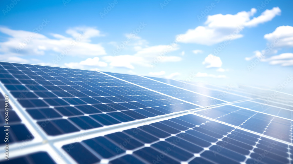 Modern solar panels installed on a residential rooftop. Integration of ...