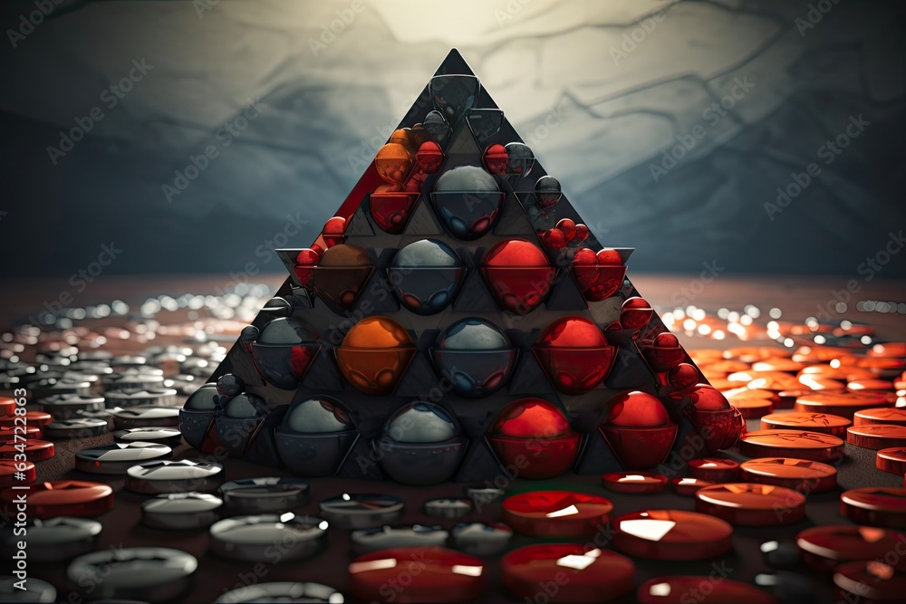 Major Evolution or Iterative Shift? 3D Illustration of Ball Pyramid ...