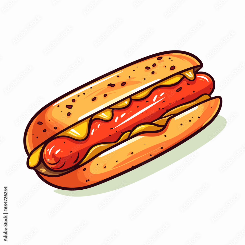 Vector hotdog isolated on white background, hotdog logo, hotdog icon ...