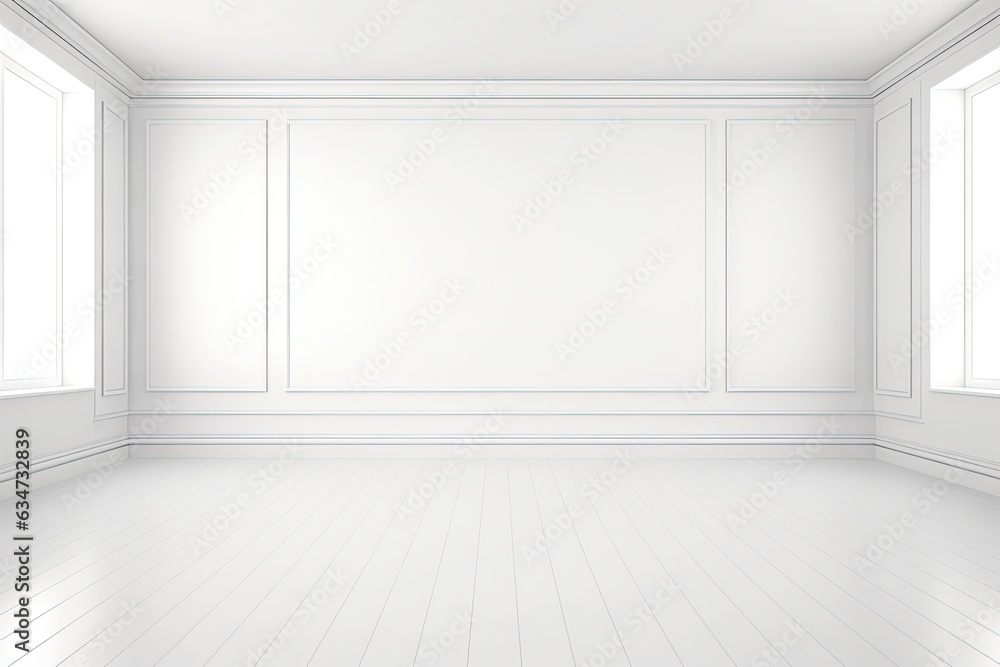 Photorealistic a simple empty white room, ideal for photo manipulations ...