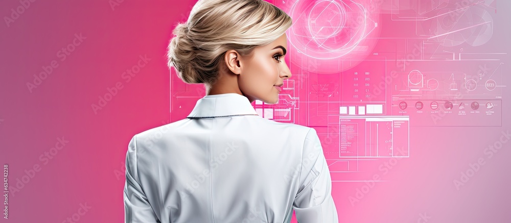 International women in engineering day rear view of girl with short ...