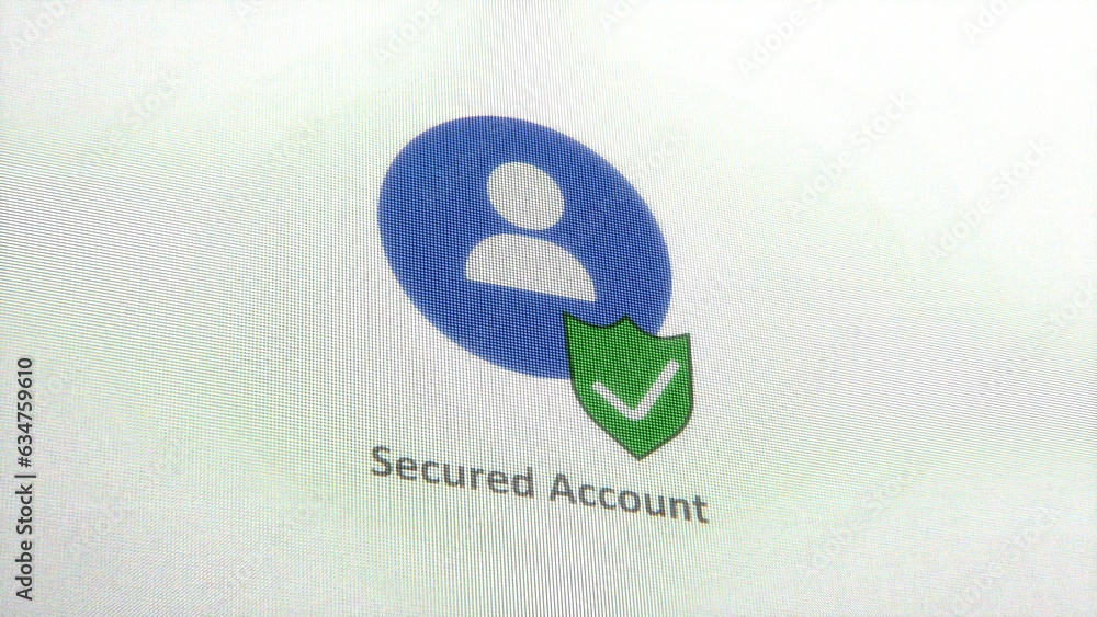 Account security sign. Green safety shield. Internet. Two-factor ...