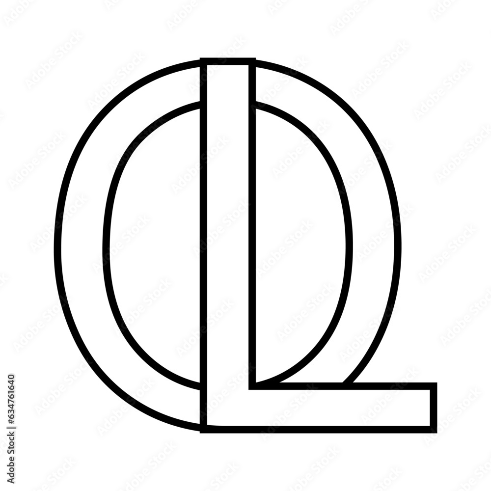 Logo sign lo ol, icon double letters logotype o l Stock Vector | Adobe ...