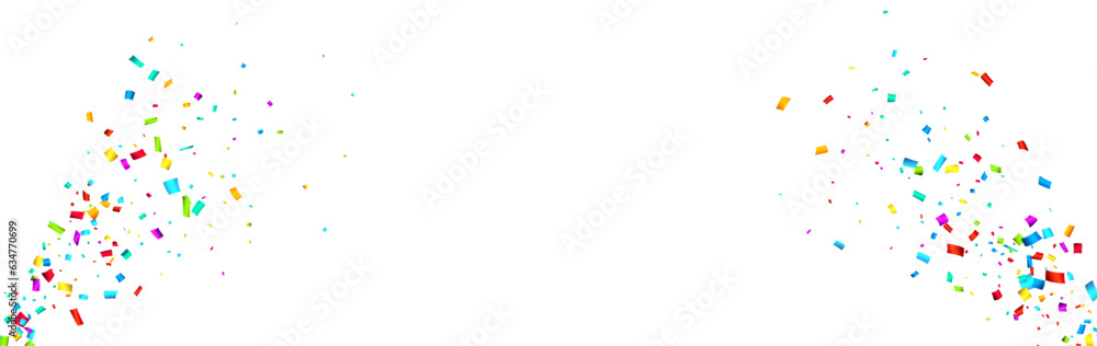 Colorful cut out ribbon exploding confetti. Stock Vector | Adobe Stock