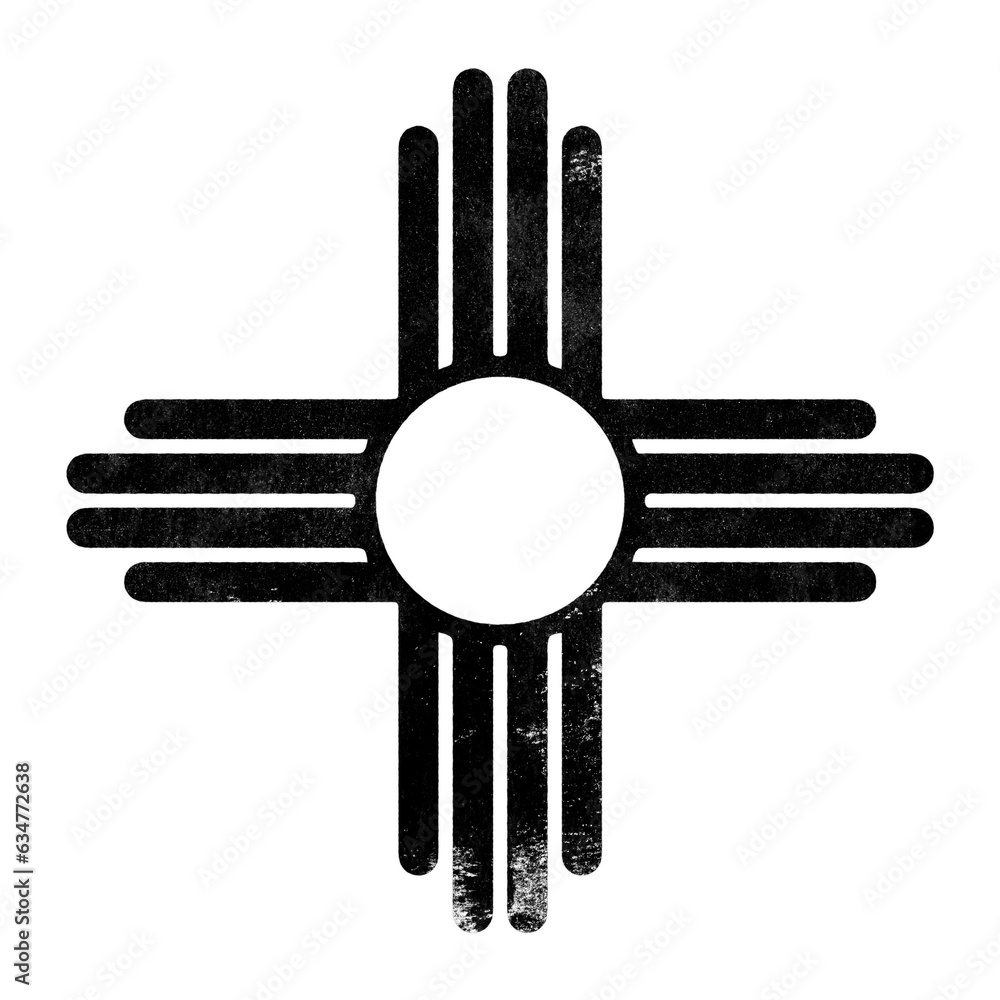 Zia sun symbol stamp with distressed grunge texture isolated on ...