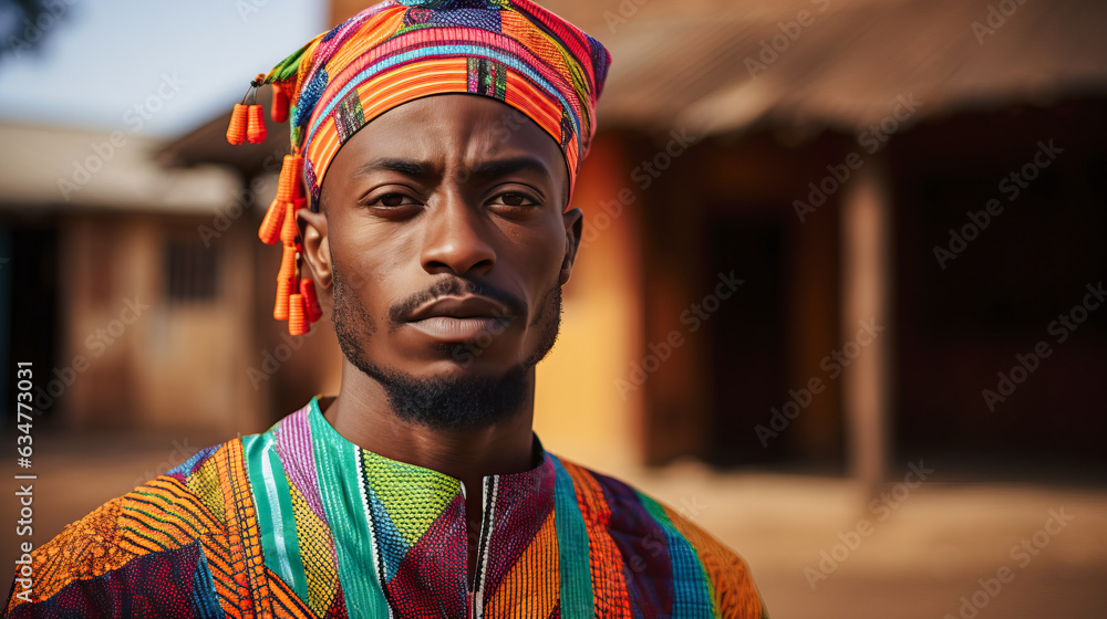 Male from the Hausa culture in Africa, wearing in shirt "babariga ...