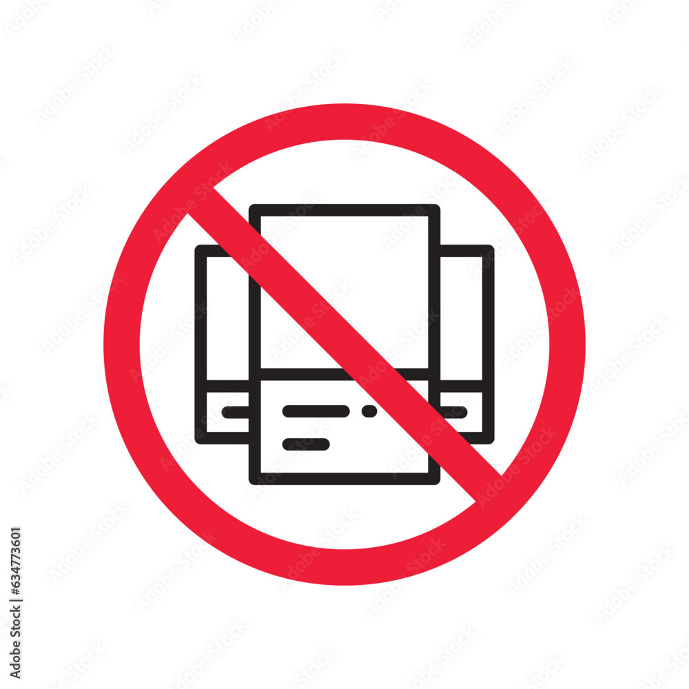 Forbidden pantone vector icon. Warning, caution, attention, restriction ...