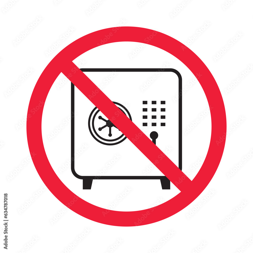 Forbidden safe icon. Warning, caution, attention, restriction, label ...