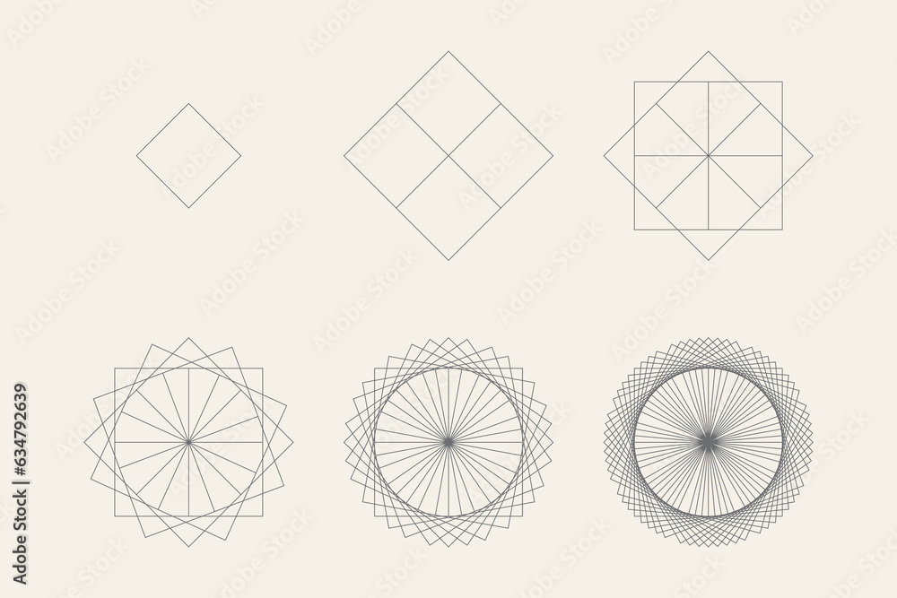 line art Minimalistic silhouette grid icon. classic geometric elements ...